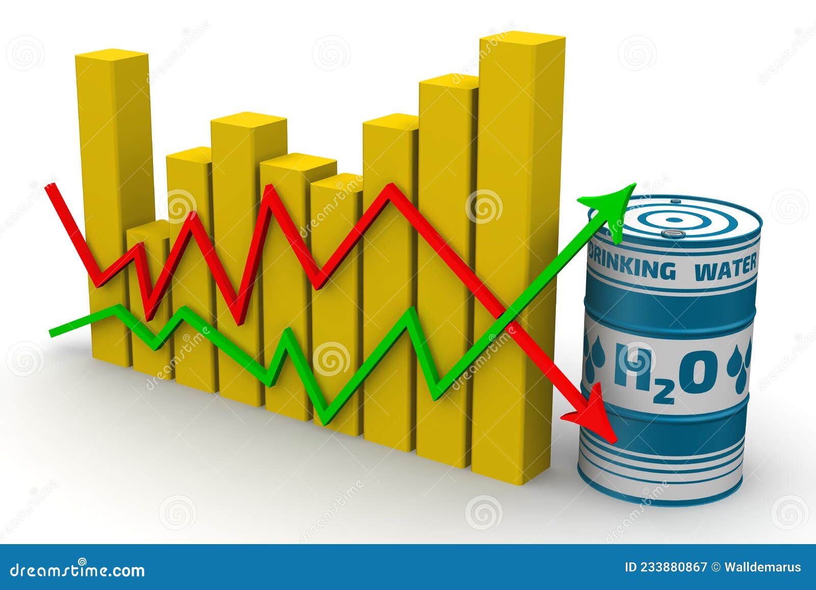 Drinking Water Data Change Graph Stock Illustration - Illustration of ...