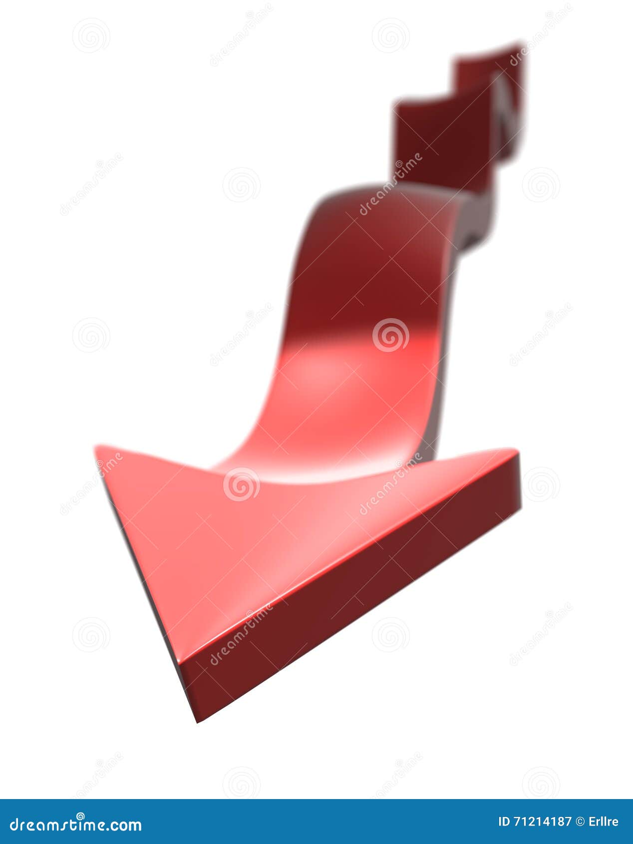 One waving red arrow stock illustration. Illustration of curve - 71214187