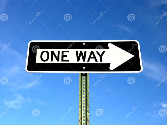 One Way stock image. Image of arrow, street, sign, clouds - 1200499