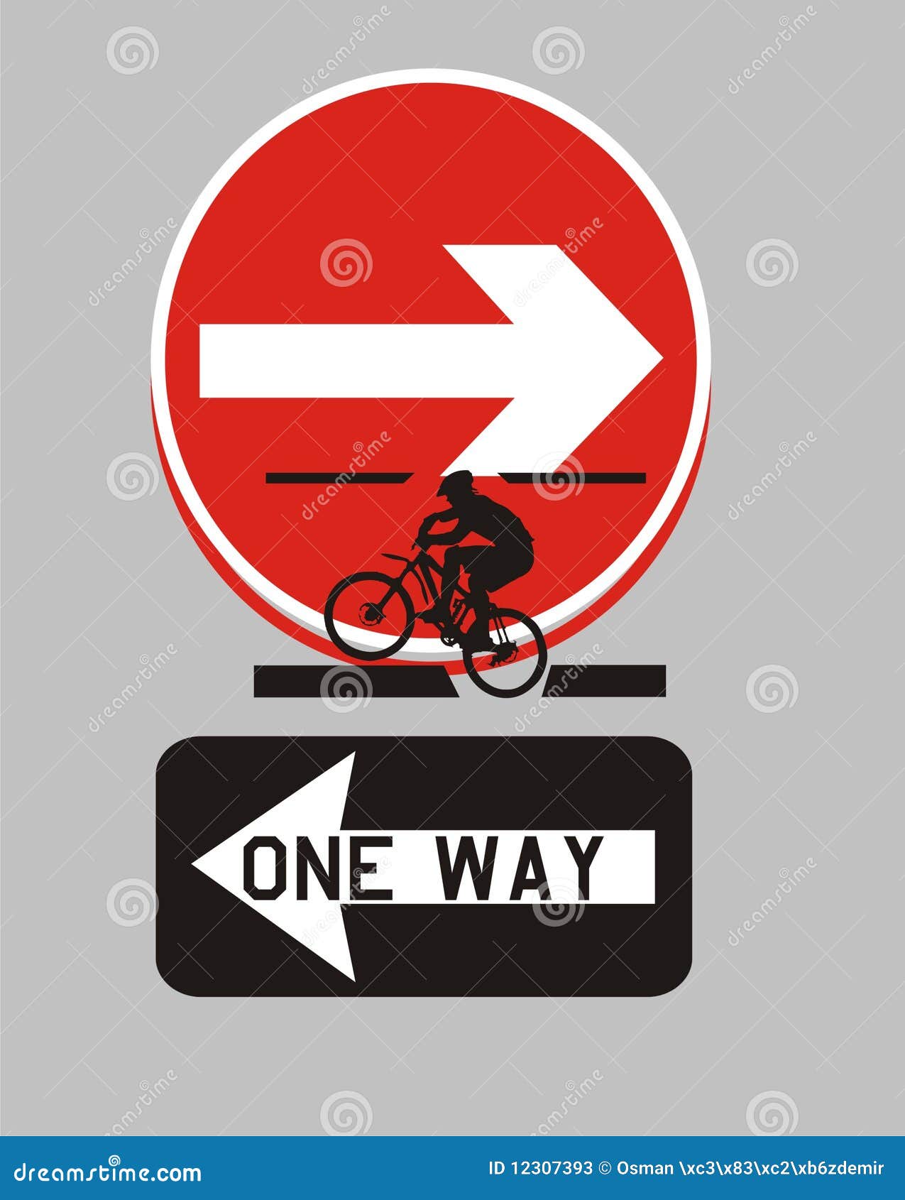 One way stock vector. Illustration of road, clip, return - 12307393