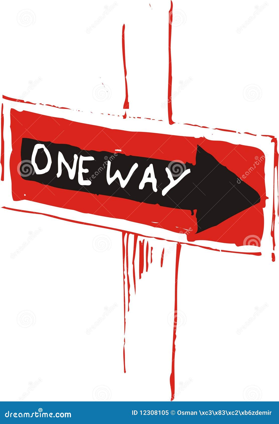 One way stock vector. Illustration of commercial, return - 12308105