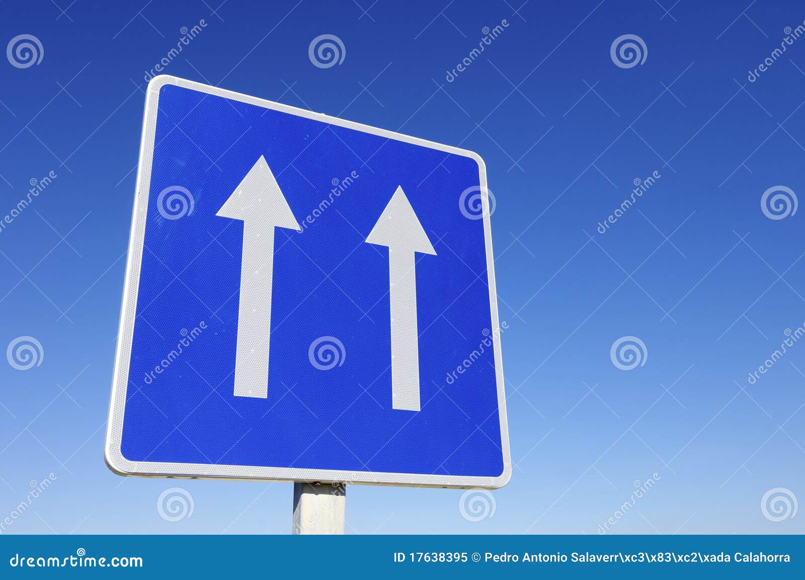 One way stock image. Image of copyspace, blue, street - 17638395