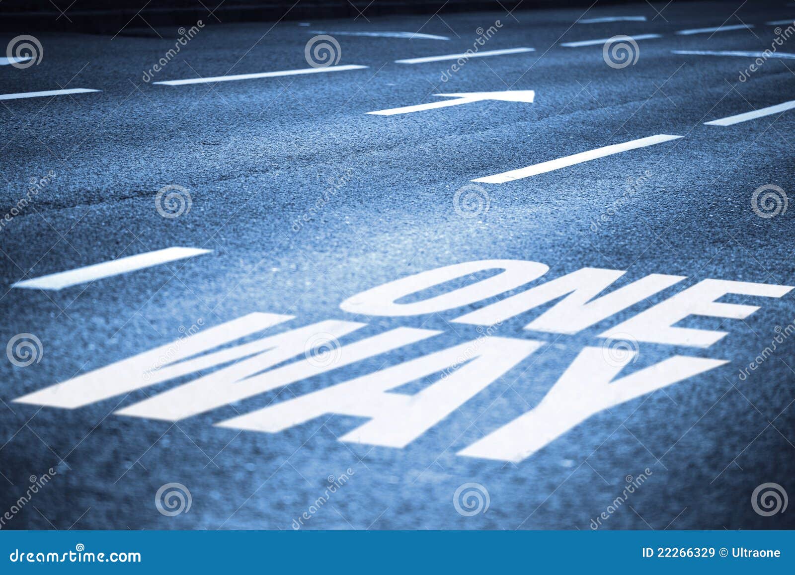 One Way. stock image. Image of arrow, path, asphalt, concept - 22266329