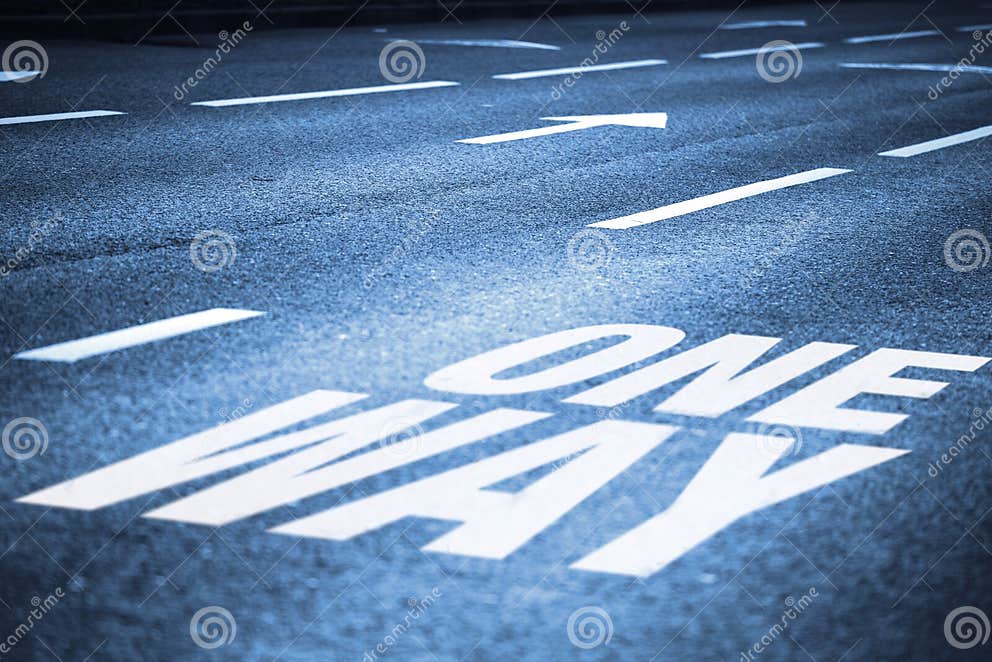 One Way. stock image. Image of arrow, path, asphalt, concept - 22266329