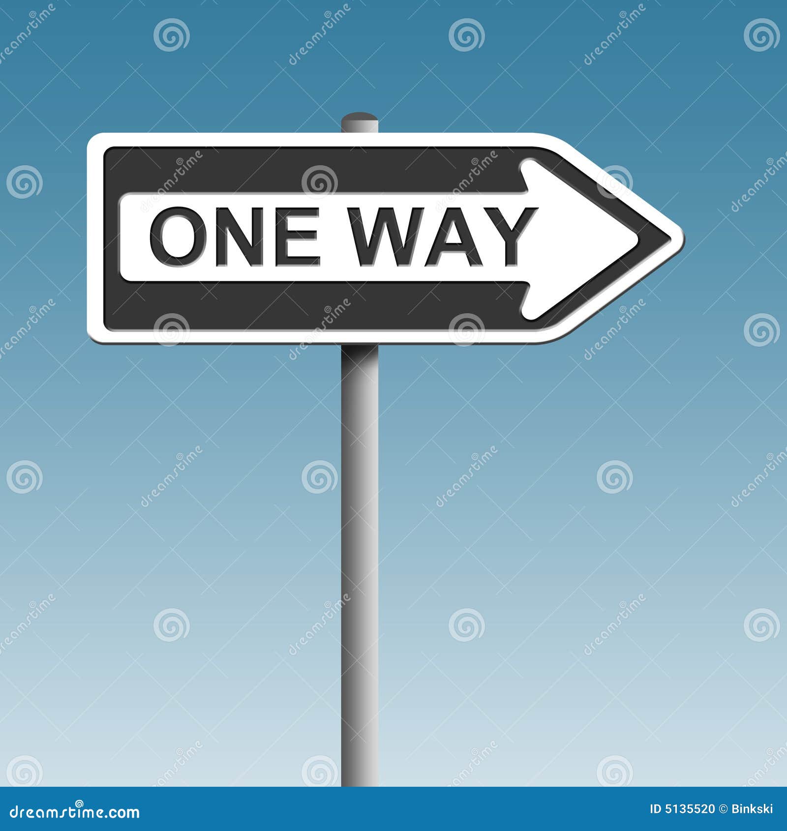 One Way stock illustration. Illustration of sign, signage - 5135520