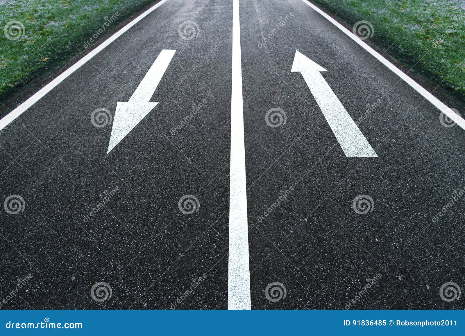 One way asphalt road signs stock image. Image of surface - 91836485