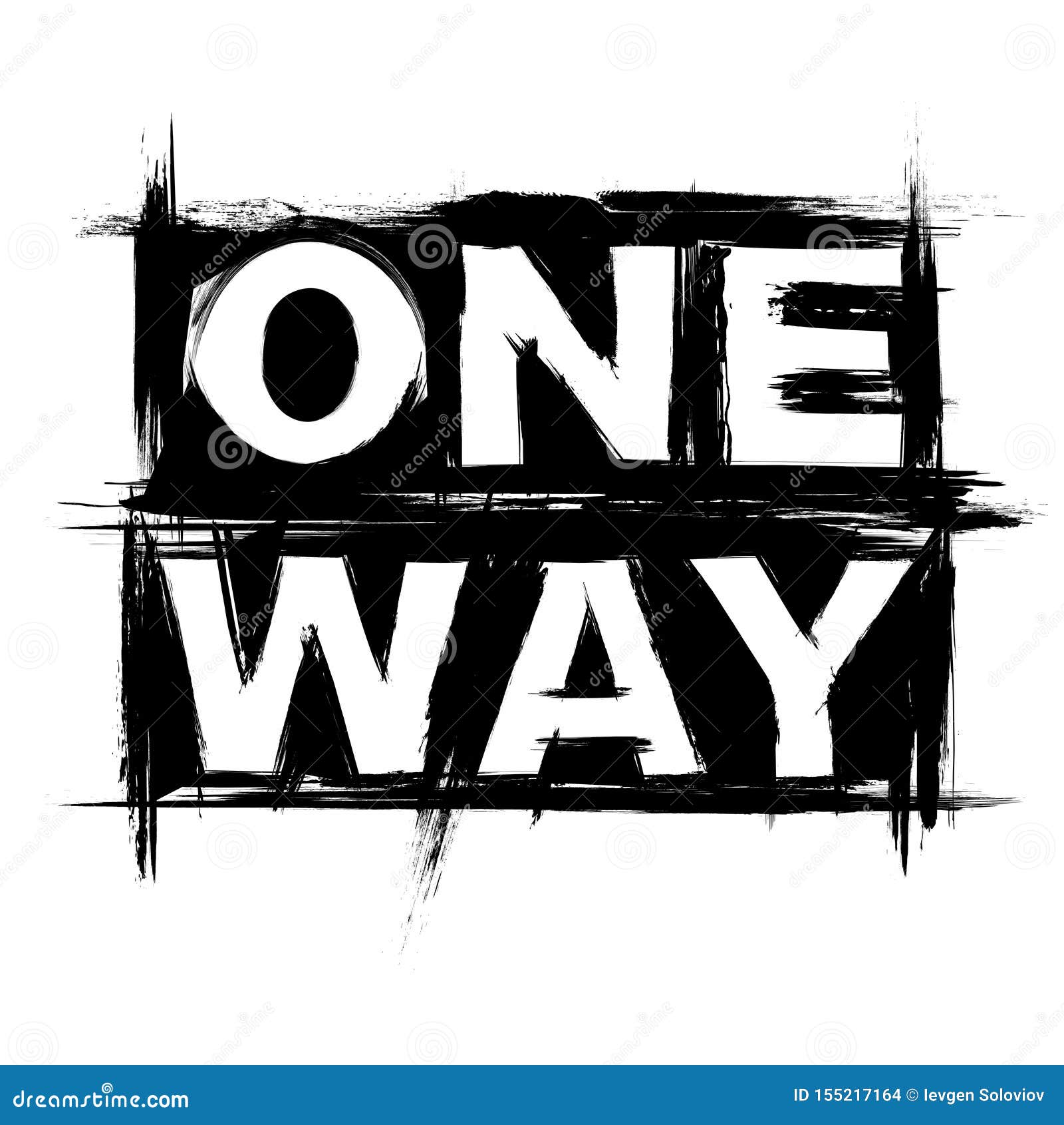 One way black grunge text stock vector. Illustration of label - 155217164