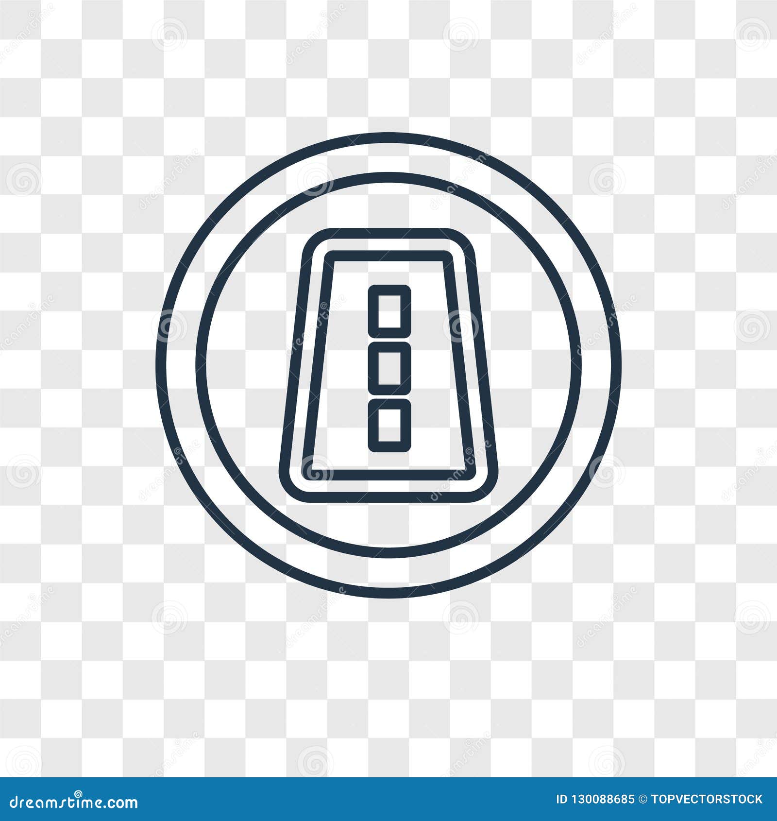 One Way Concept Vector Linear Icon Isolated on Transparent Background ...