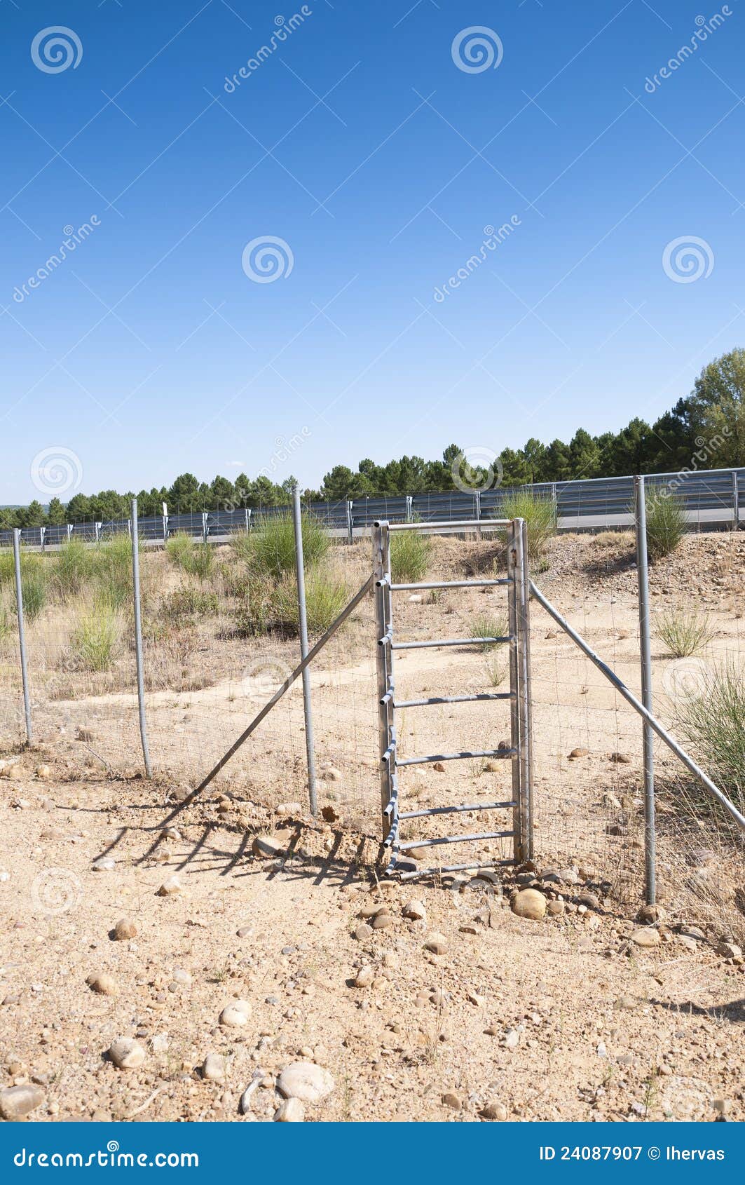 One-way deer gate stock image. Image of cross, motorway - 24087907