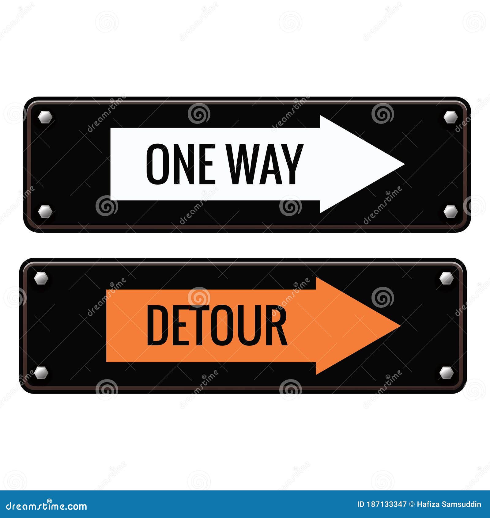 Detour Signs Vector Illustration | CartoonDealer.com #45374542
