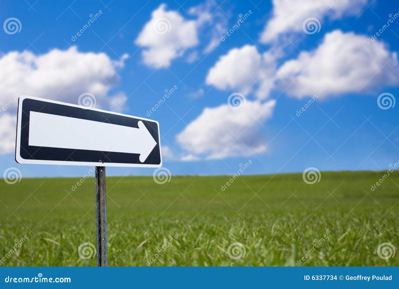 One Way Direction Sign and Landscape Stock Photo - Image of four, blue ...