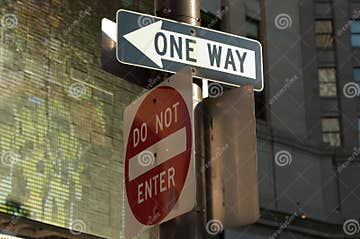 One way - Do Not Enter stock photo. Image of direction, circle - 9638