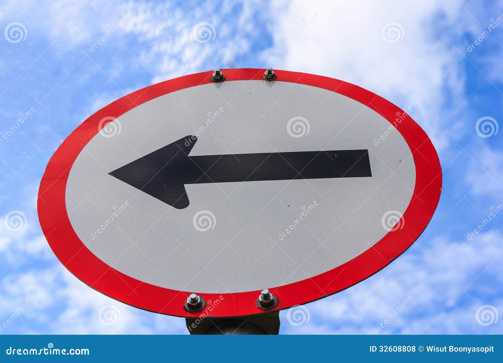 One Way Heading To Left Sign Stock Photo - Image of direction, safety ...