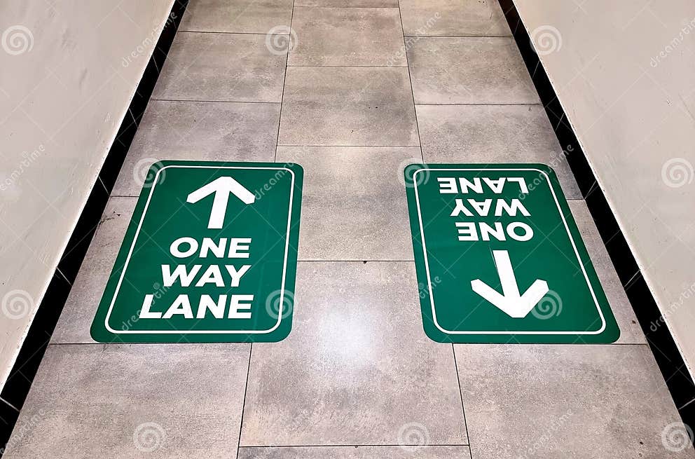One way lane stock image. Image of brand, flooring, line - 217321247
