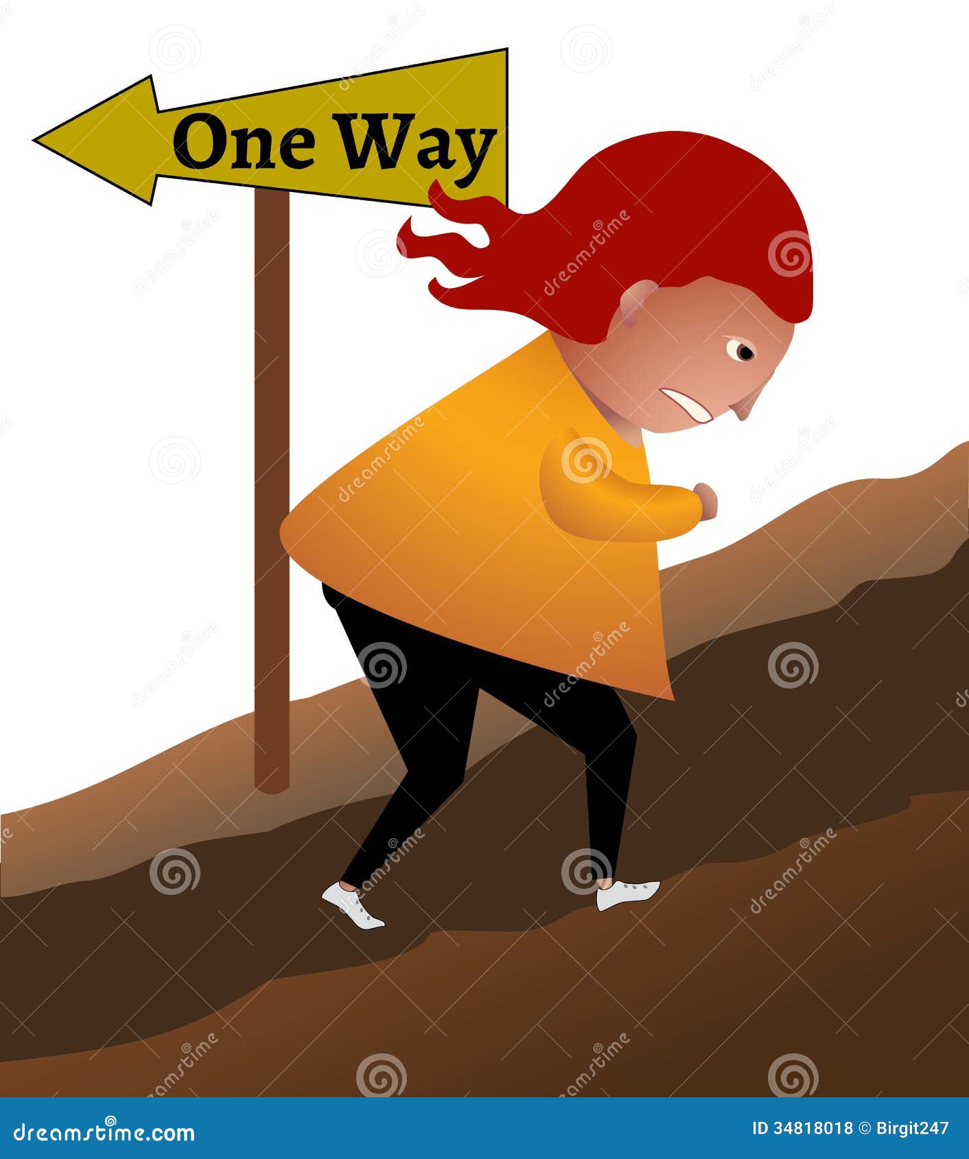 One Way stock vector. Illustration of roadsign, path - 34818018