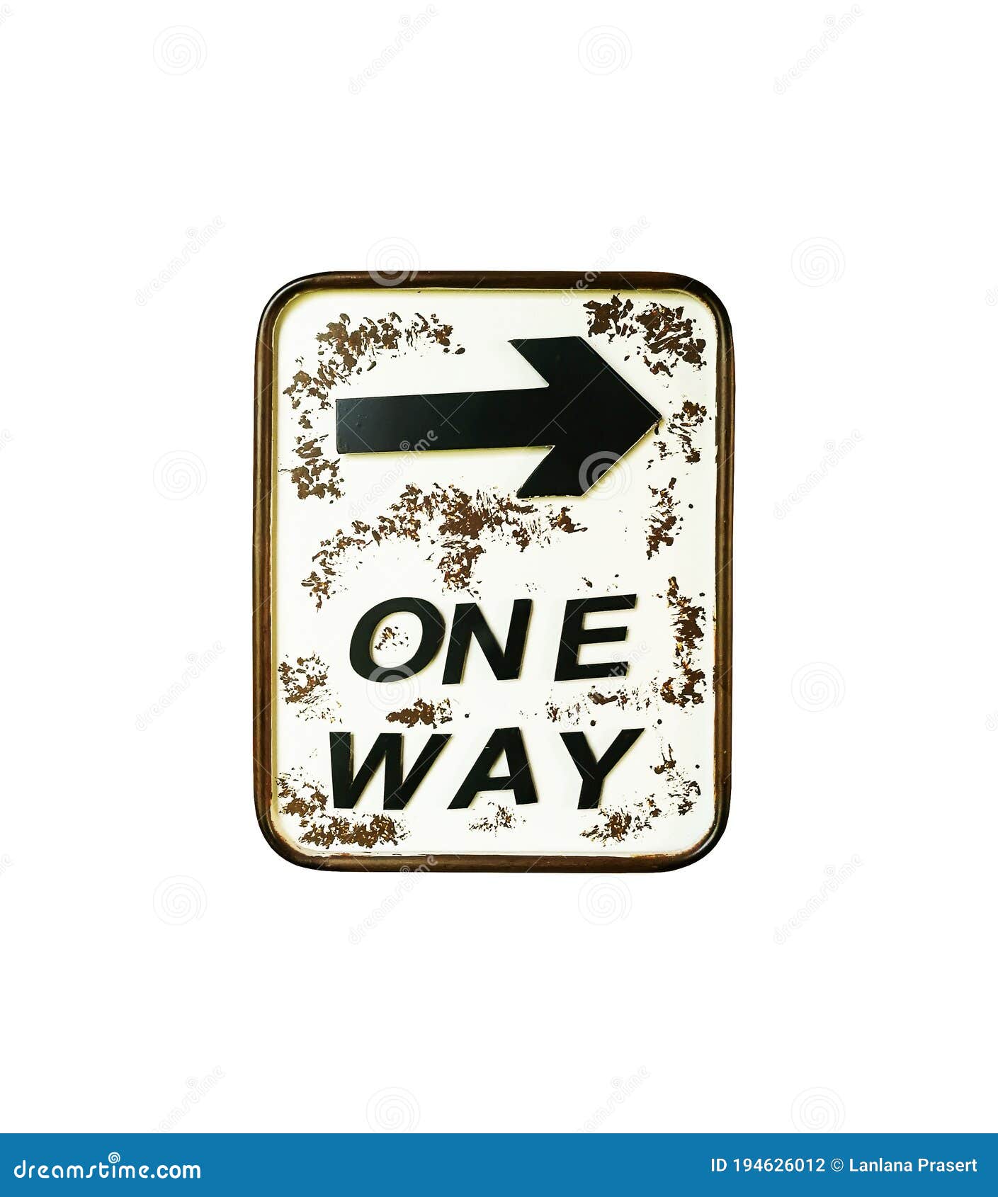 One Way Right Sign stock photo. Image of wall, sign - 194626012
