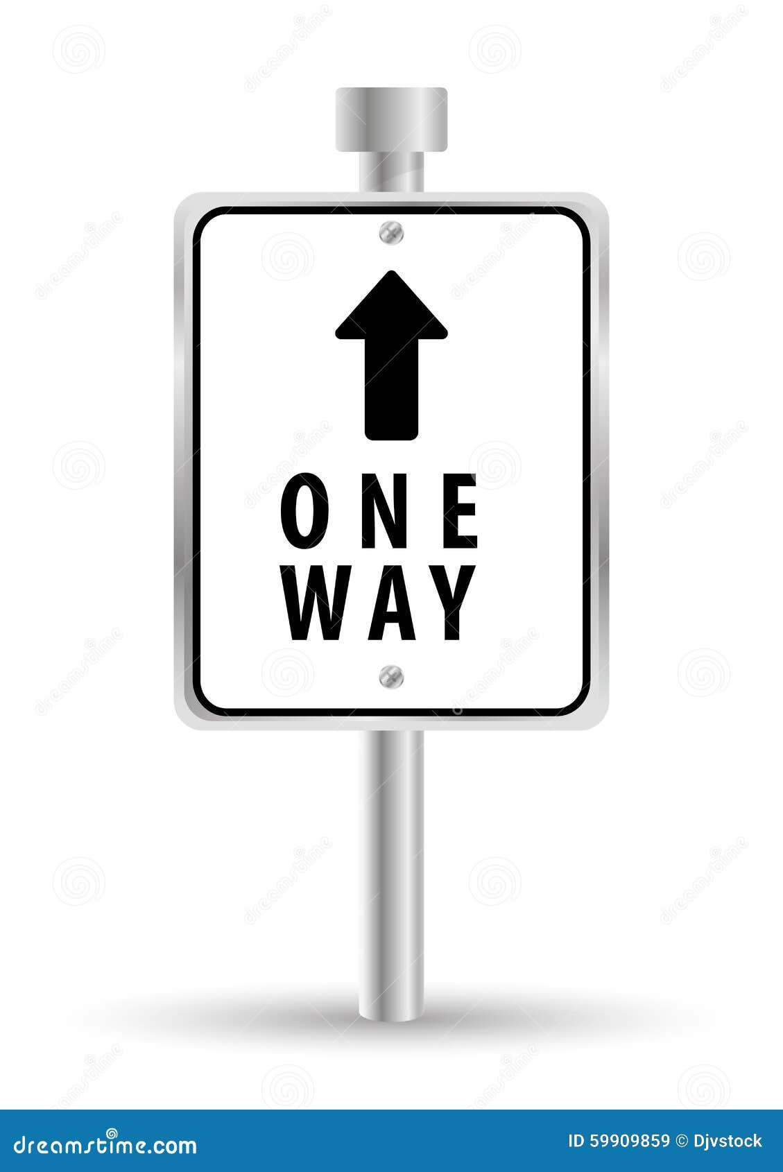 One Way Road Sign Advertising Design, Stock Vector - Illustration of ...