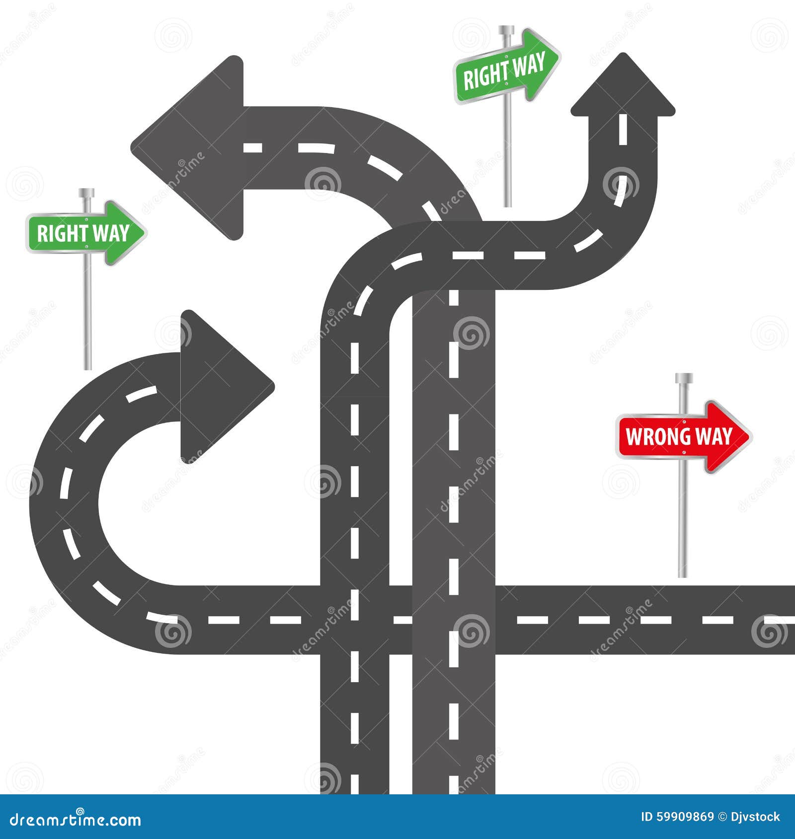 One Way Road Sign Advertising Design, Stock Vector - Illustration of ...