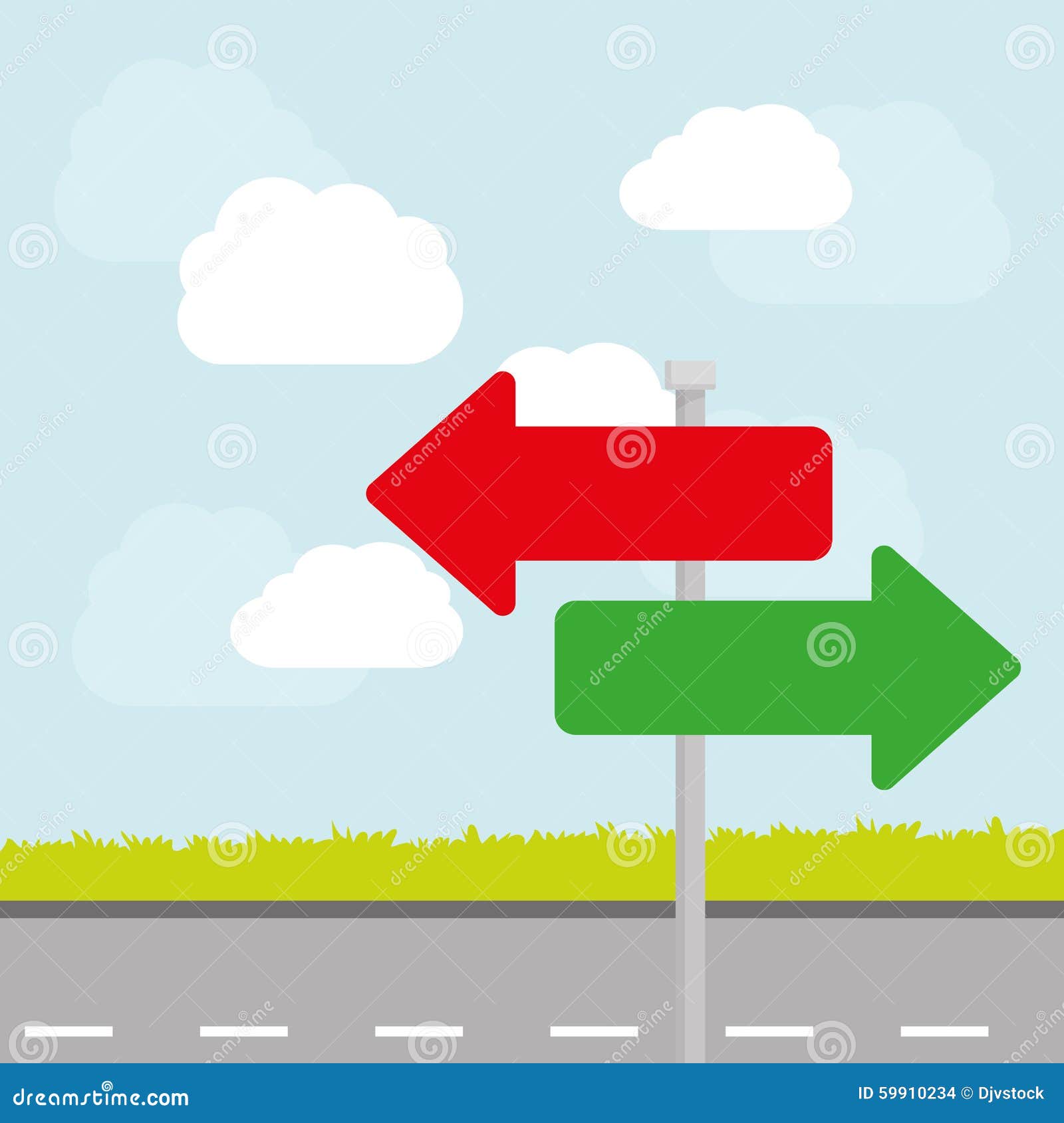 One Way Road Sign Advertising Design, Stock Vector - Illustration of ...