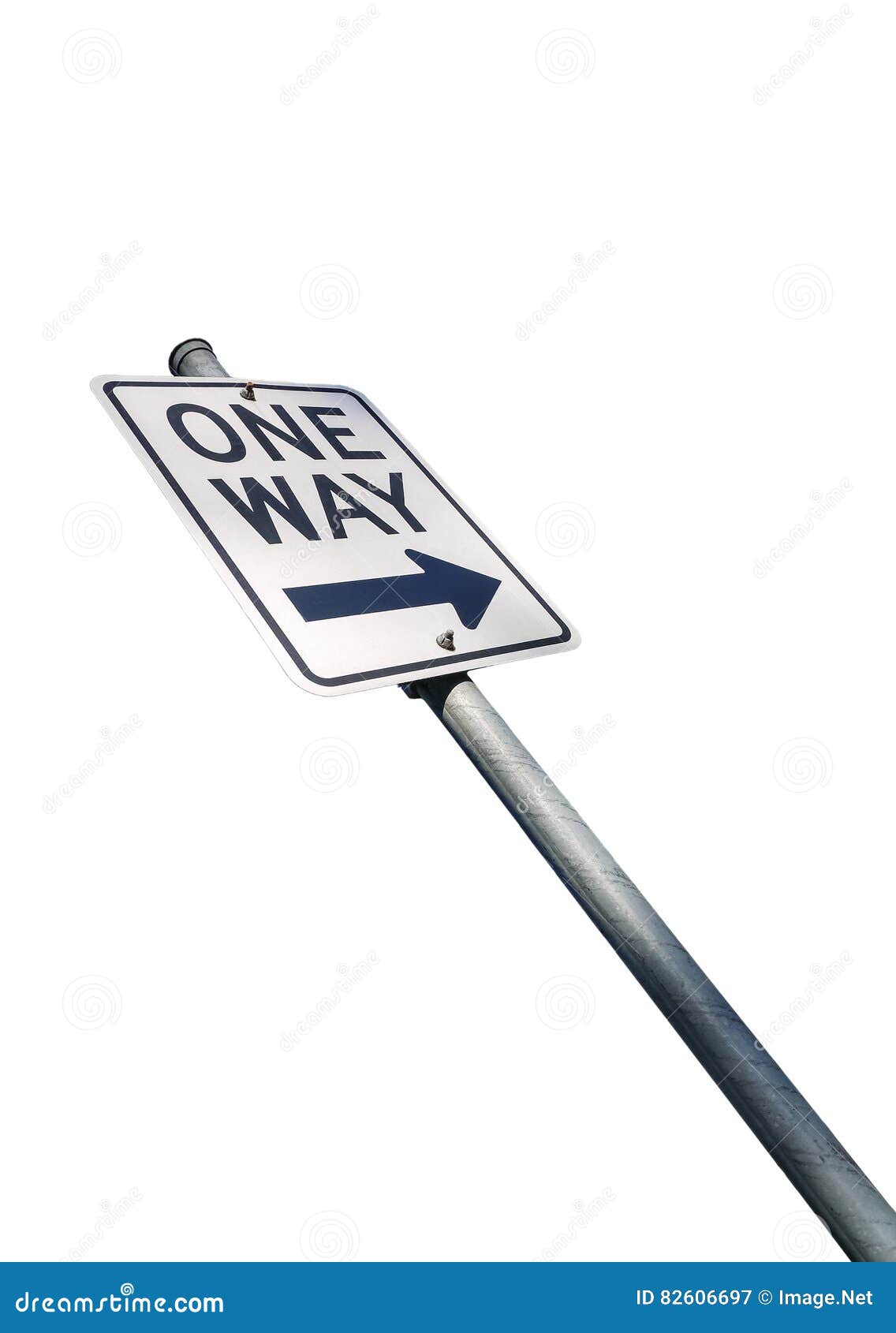 One Way Road Sign Isolated on White Background Stock Image - Image of ...