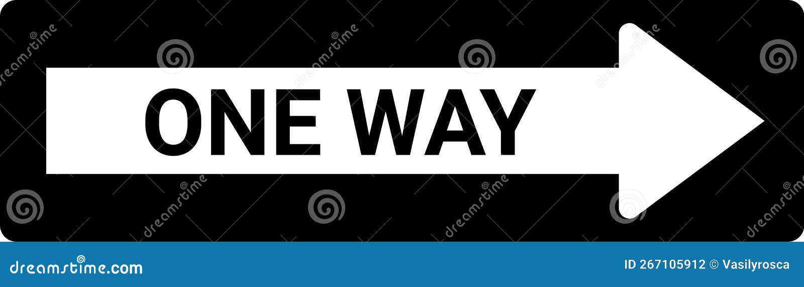 One Way Road Sign. Traffic Direction Vector Arrow Board One Way Sign ...