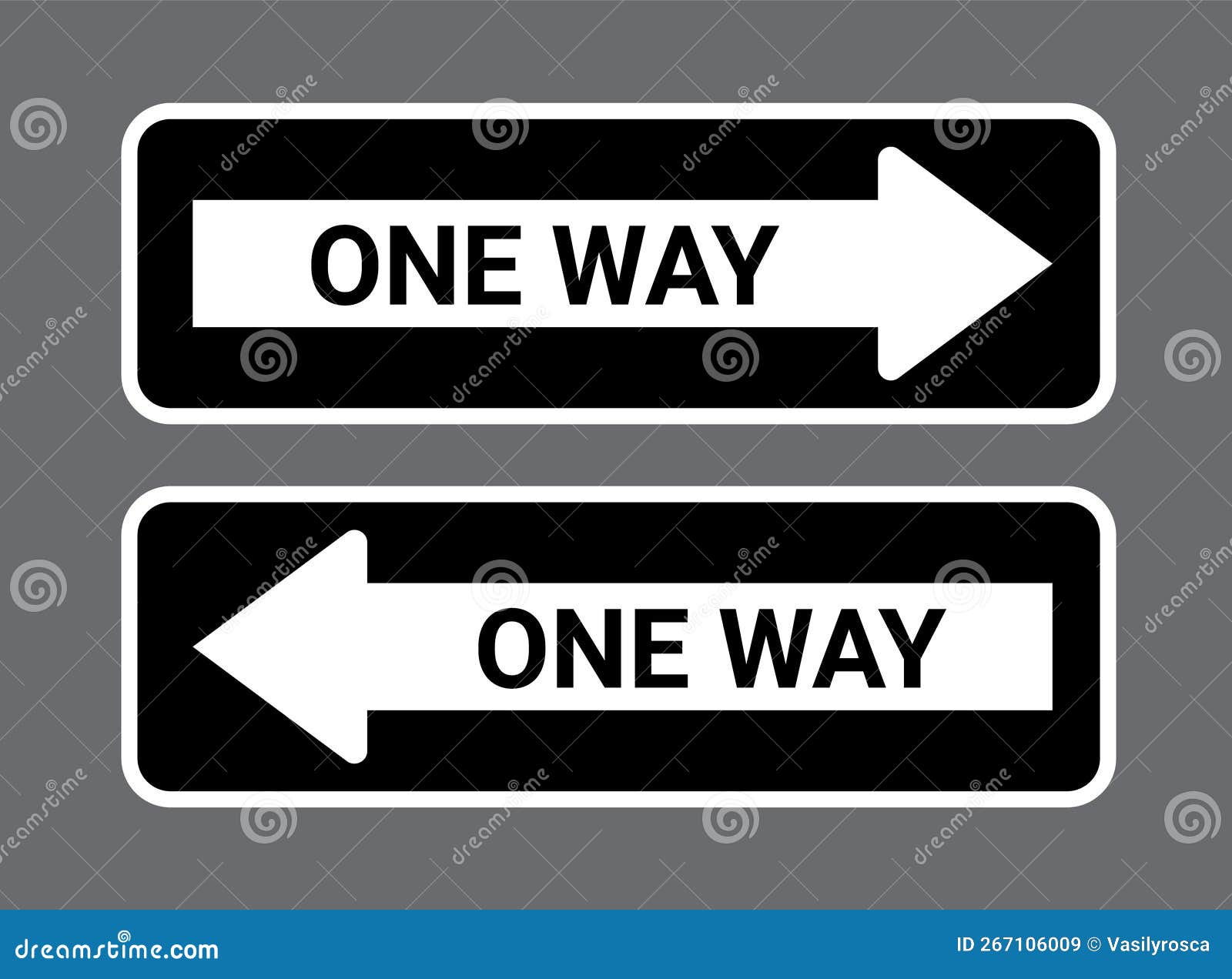 One Way Road Sign. Traffic Direction Vector Arrow Board One Way Sign ...