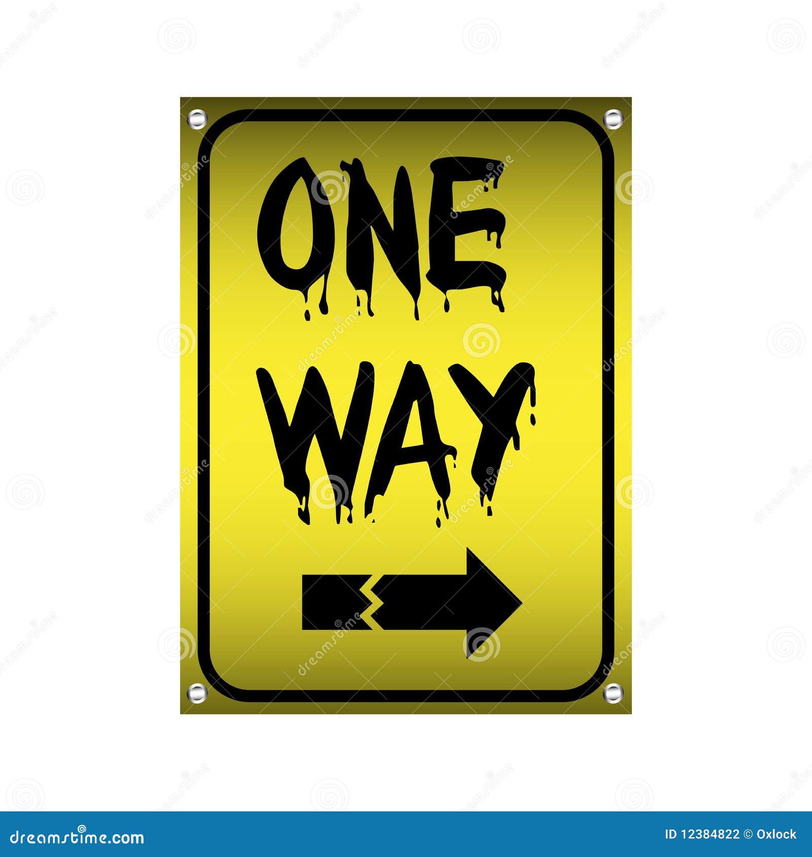One way sign stock vector. Illustration of notification - 12384822