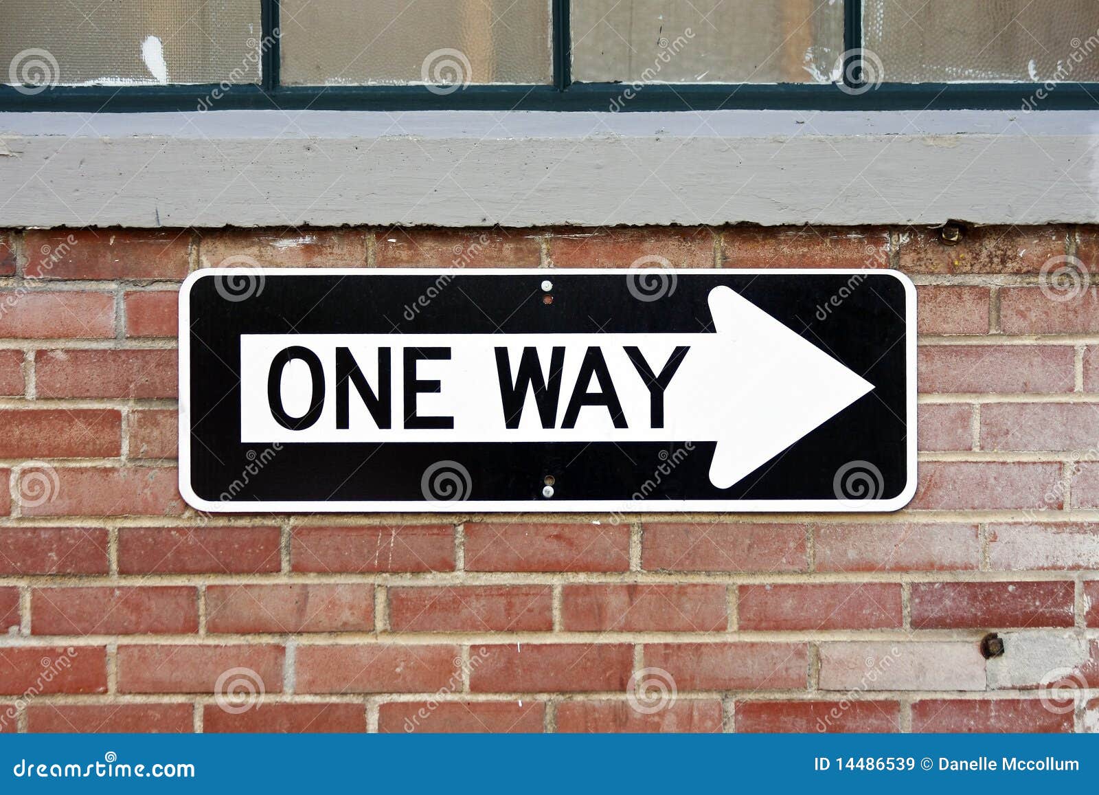 One Way Sign stock image. Image of sign, wall, alley - 14486539