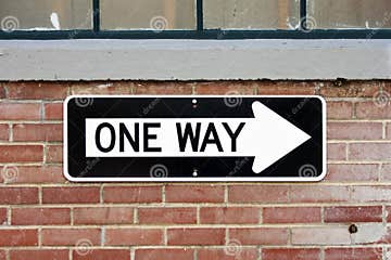 One Way Sign stock image. Image of sign, wall, alley - 14486539