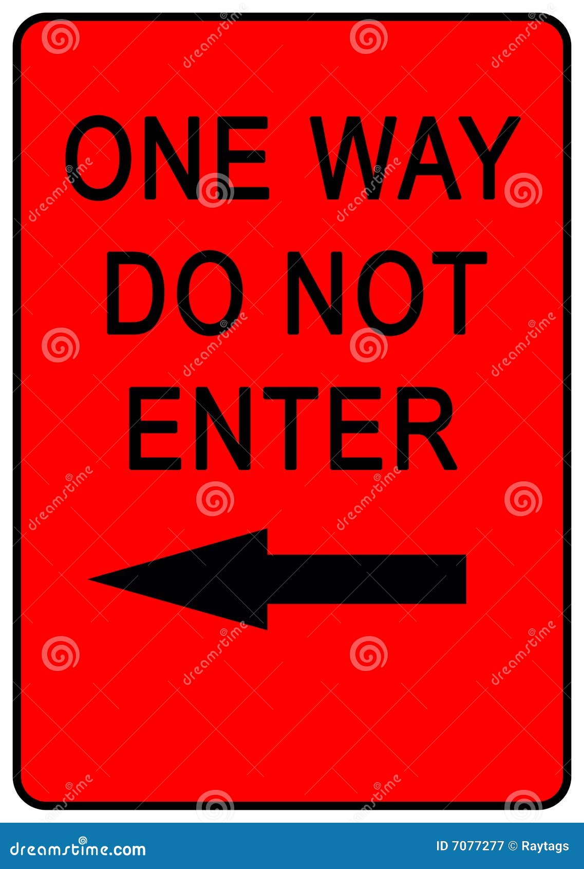 One Way Sign stock illustration. Illustration of decals - 7077277