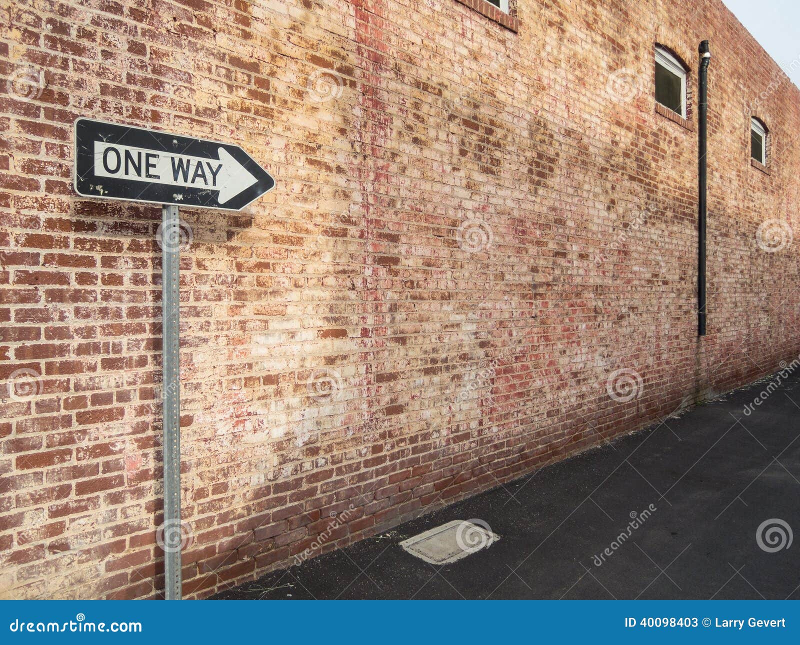 One Way stock image. Image of journey, color, brick, bricks - 40098403