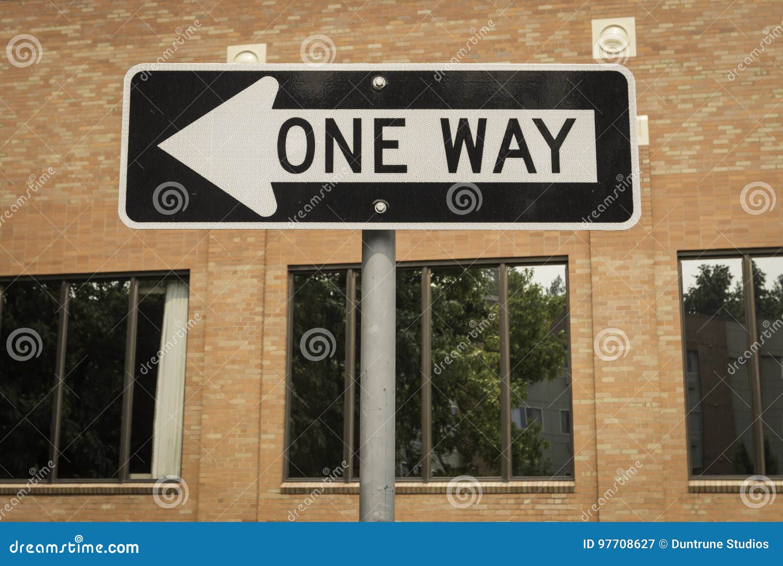 One Way Sign stock image. Image of left, post, decision - 97708627