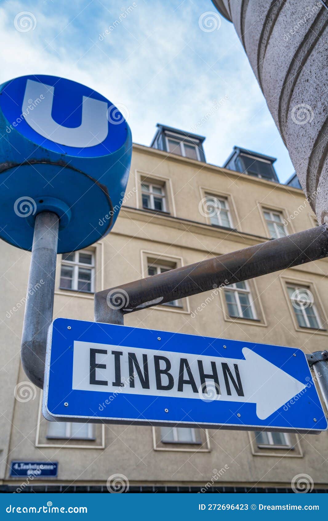 One Way Sign in Vienna, Austria Stock Image - Image of transportation ...
