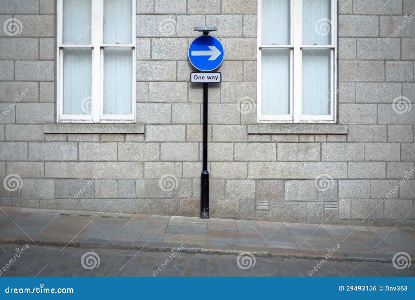 One Way Sign and Wall stock photo. Image of turn, direction - 29493156
