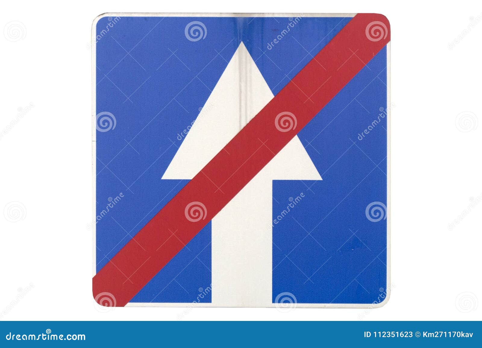 One-way Street Ends. Information Road Sign on White Stock Vector ...
