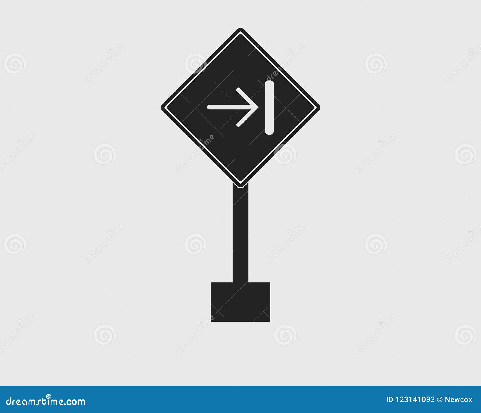 One Way Street in Right Rectangular Sign Icon Stock Vector ...
