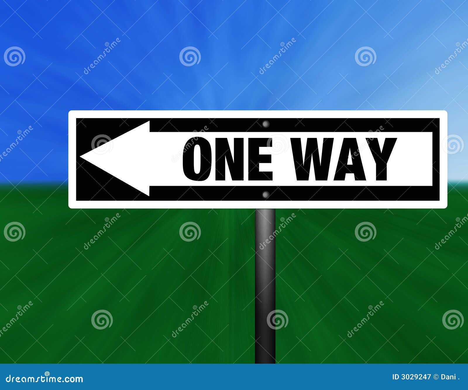 ONE WAY Street Sign stock illustration. Illustration of digital - 3029247