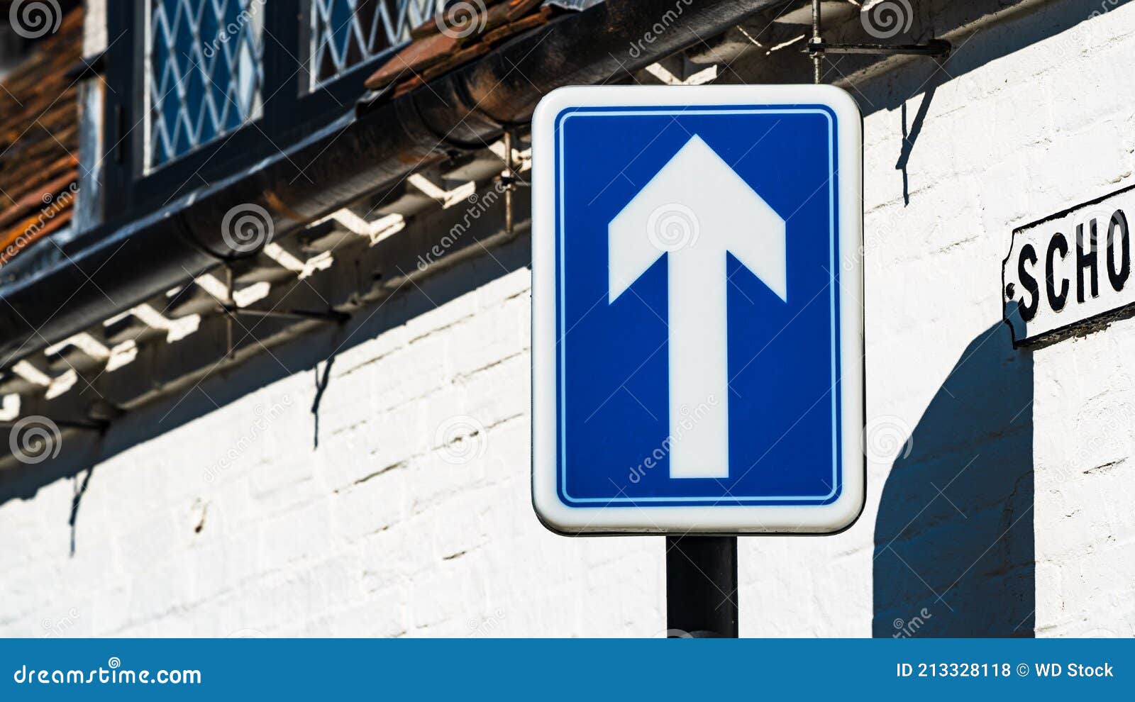 One Way Street Sign in the UK Stock Photo - Image of street, parking ...