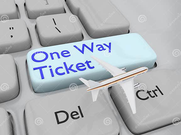 One Way Ticket concept stock illustration. Illustration of round ...