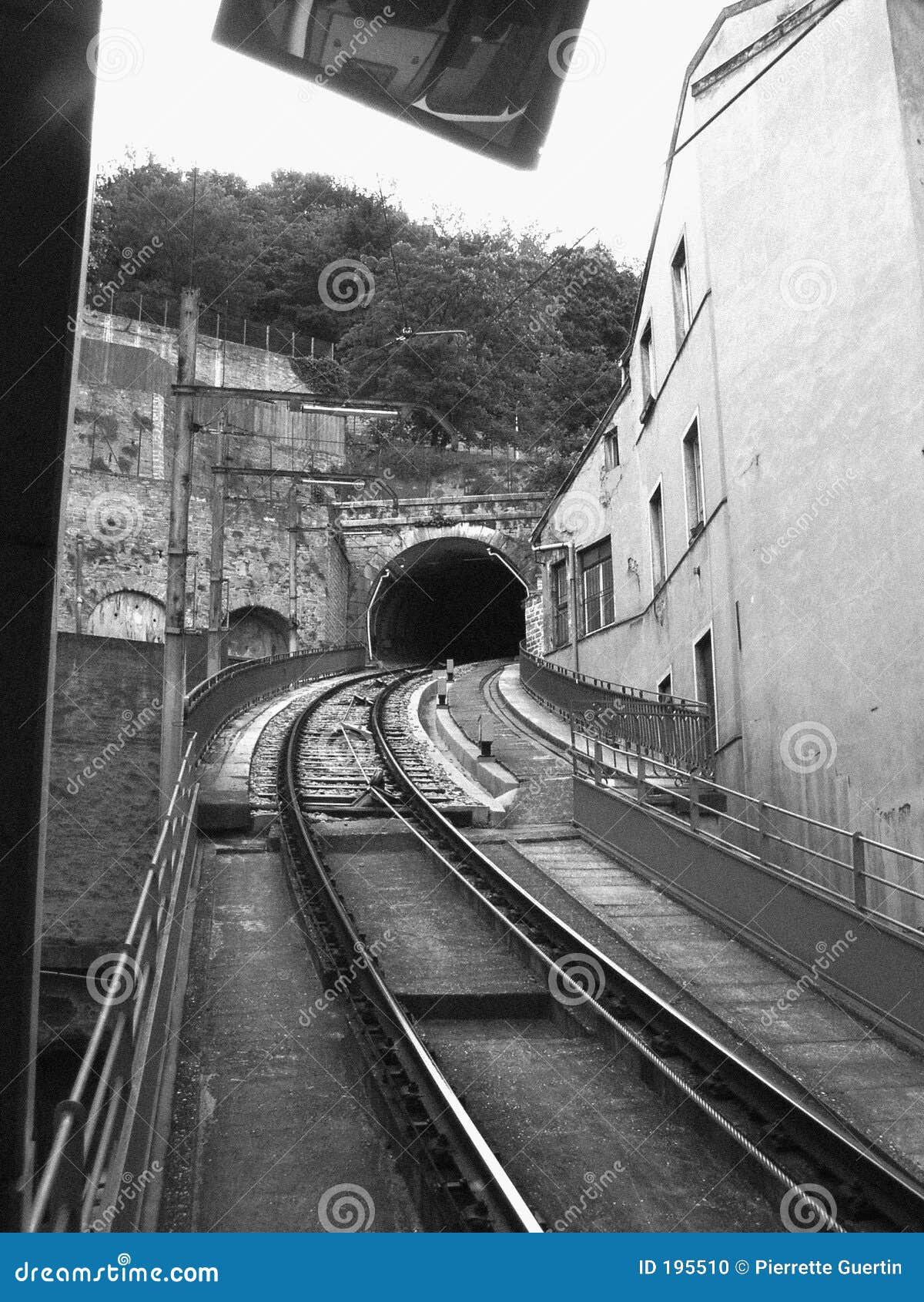 One way track stock photo. Image of mirror, station, building - 195510