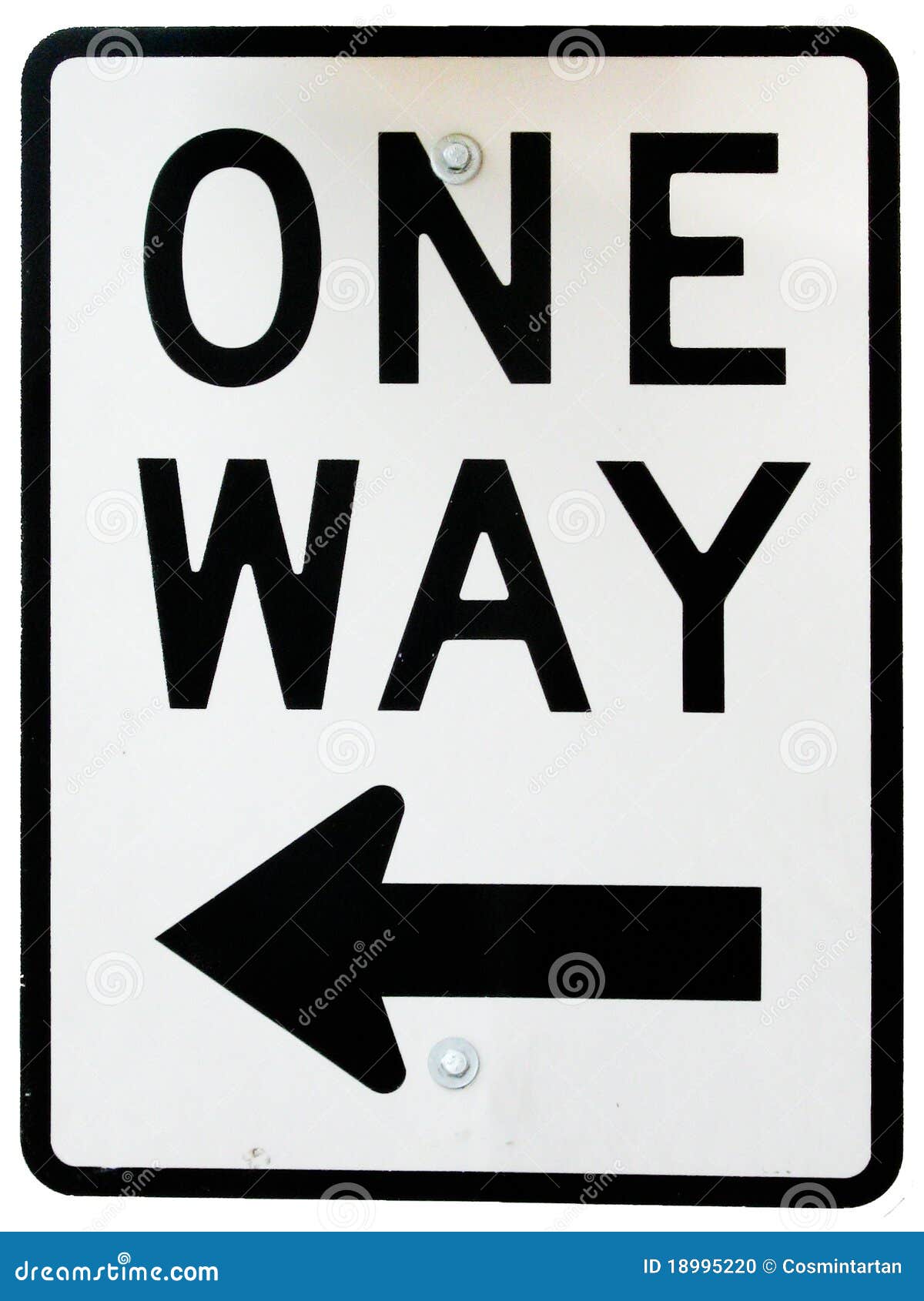 One Way Traffic Sign To the Left with Visible Scre Stock Illustration ...
