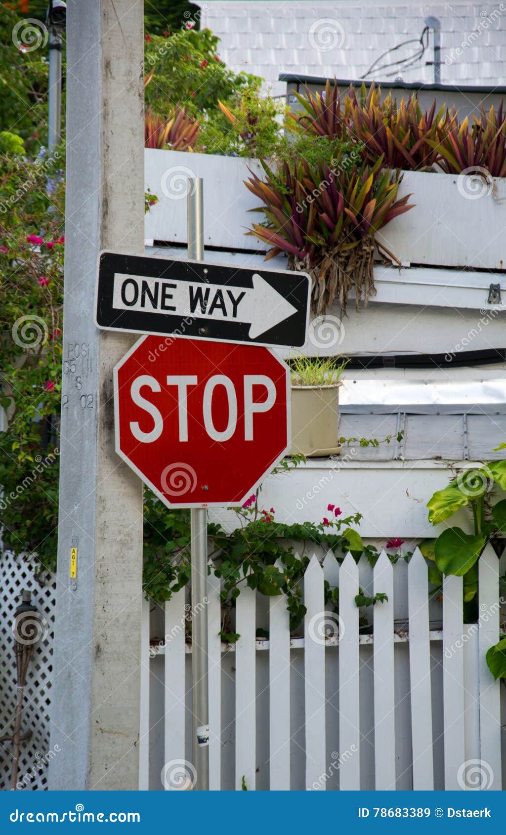 One Way traffic sign stock image. Image of direction - 78683389