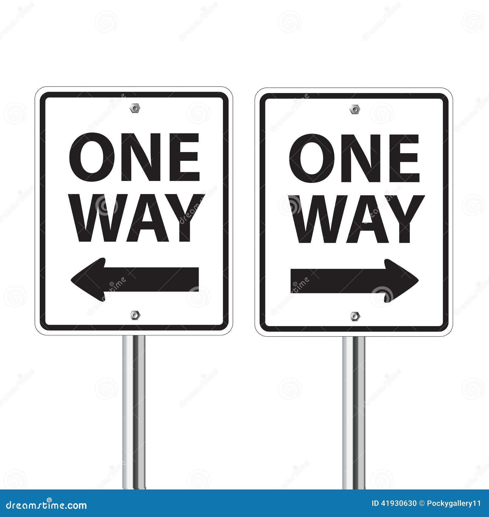 One way traffic sign stock vector. Illustration of clip - 41930630