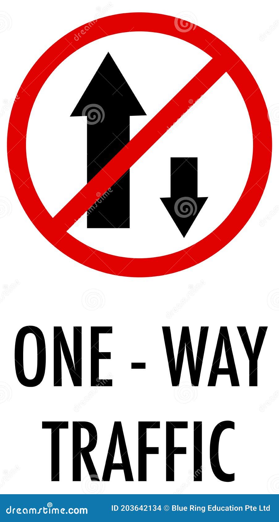 One-way Traffic Sign on White Background Stock Vector - Illustration of ...