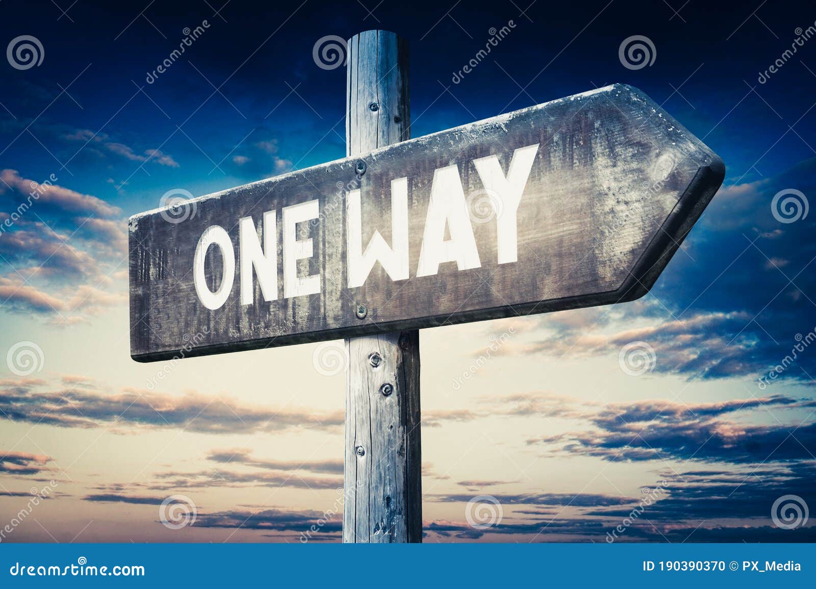 One Way - Wooden Signpost, Roadsign with One Arrow Stock Photo - Image ... One Way - Wooden Signpost, Roadsign with One Arrow Stock Photo - Image ...