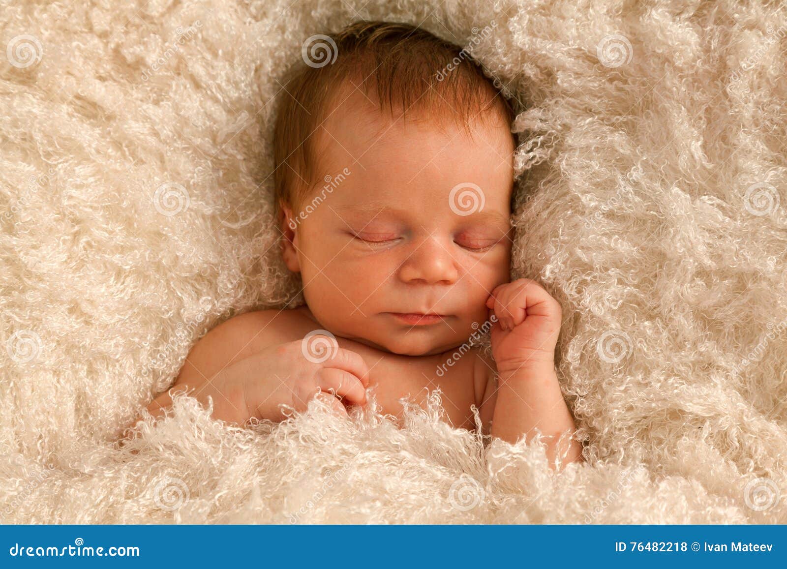 One Week Old Baby on White Blanket Stock Photo - Image of lying ...