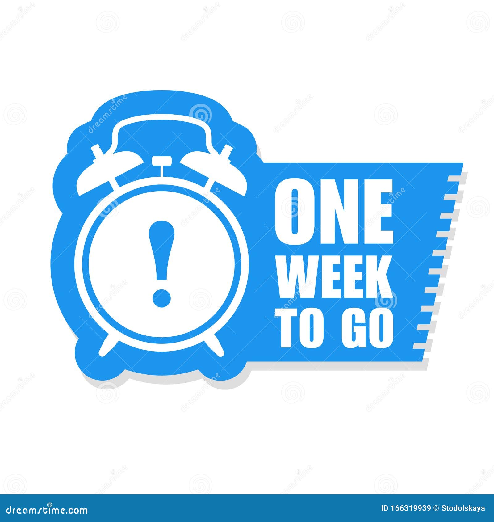 One Week To Go Sticker - Sale Label with Alarm Clock Stock Vector ...