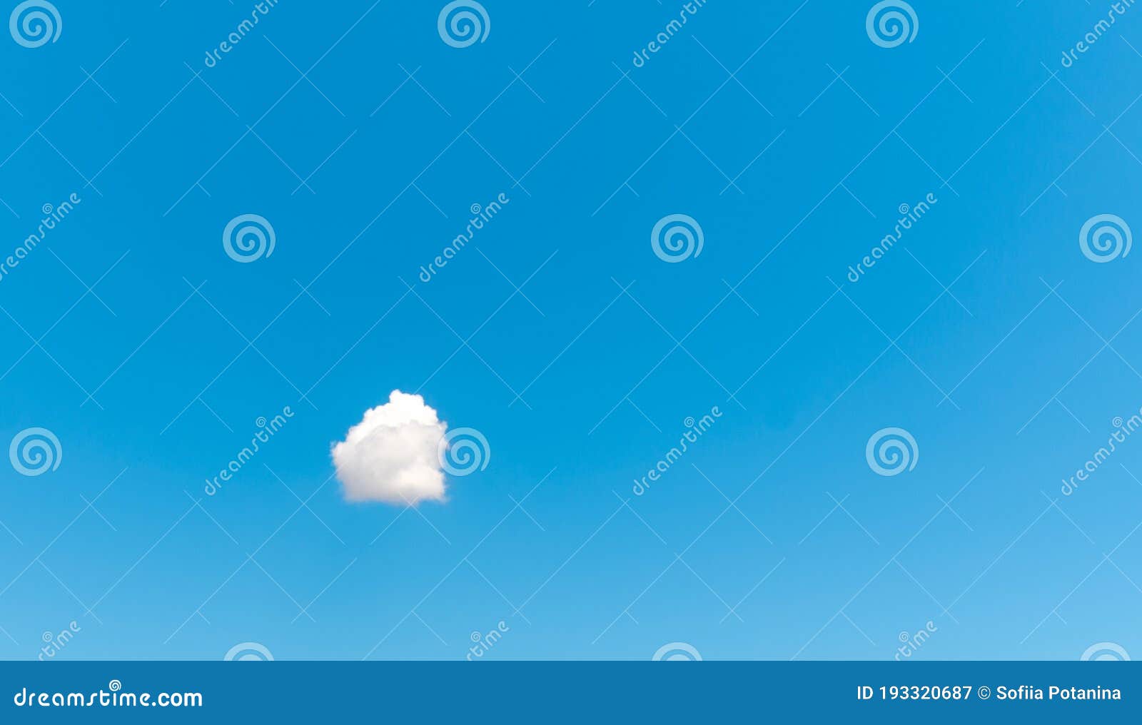One White Cloud Against a Blue Sky Stock Image - Image of color, clear ...