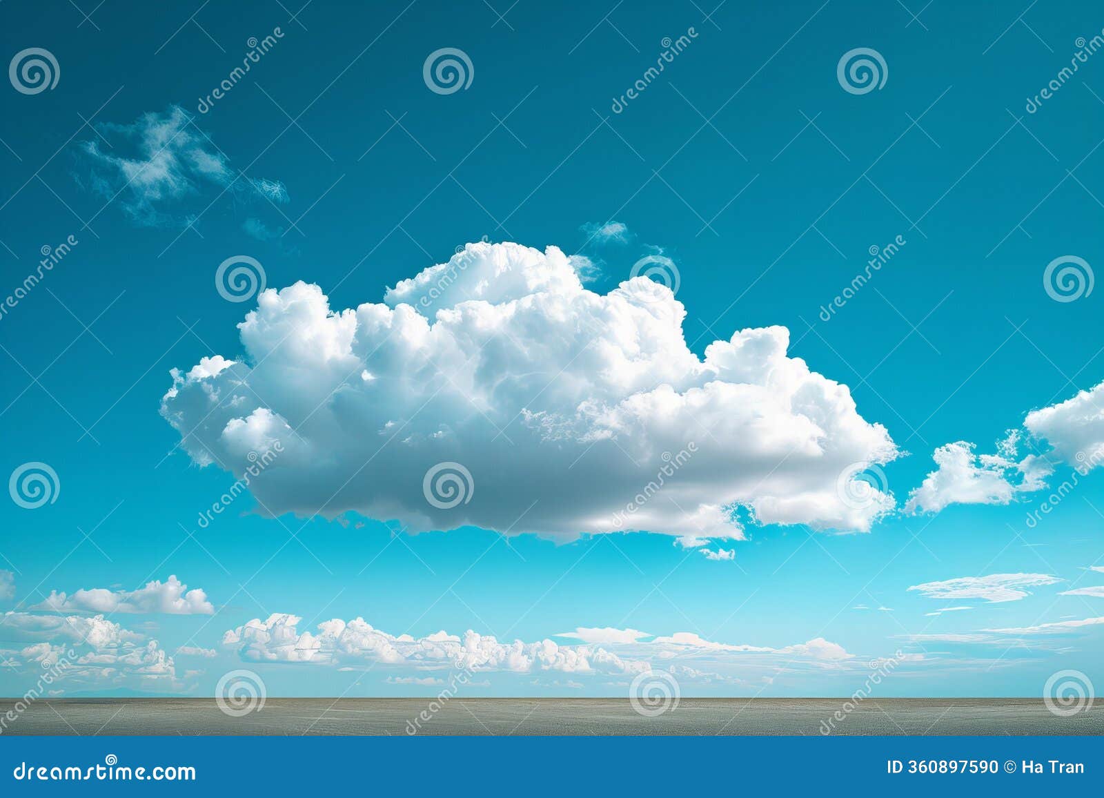One White Cloud on Blue Sky Background, Flat Lay, High Resolution, Copy ...