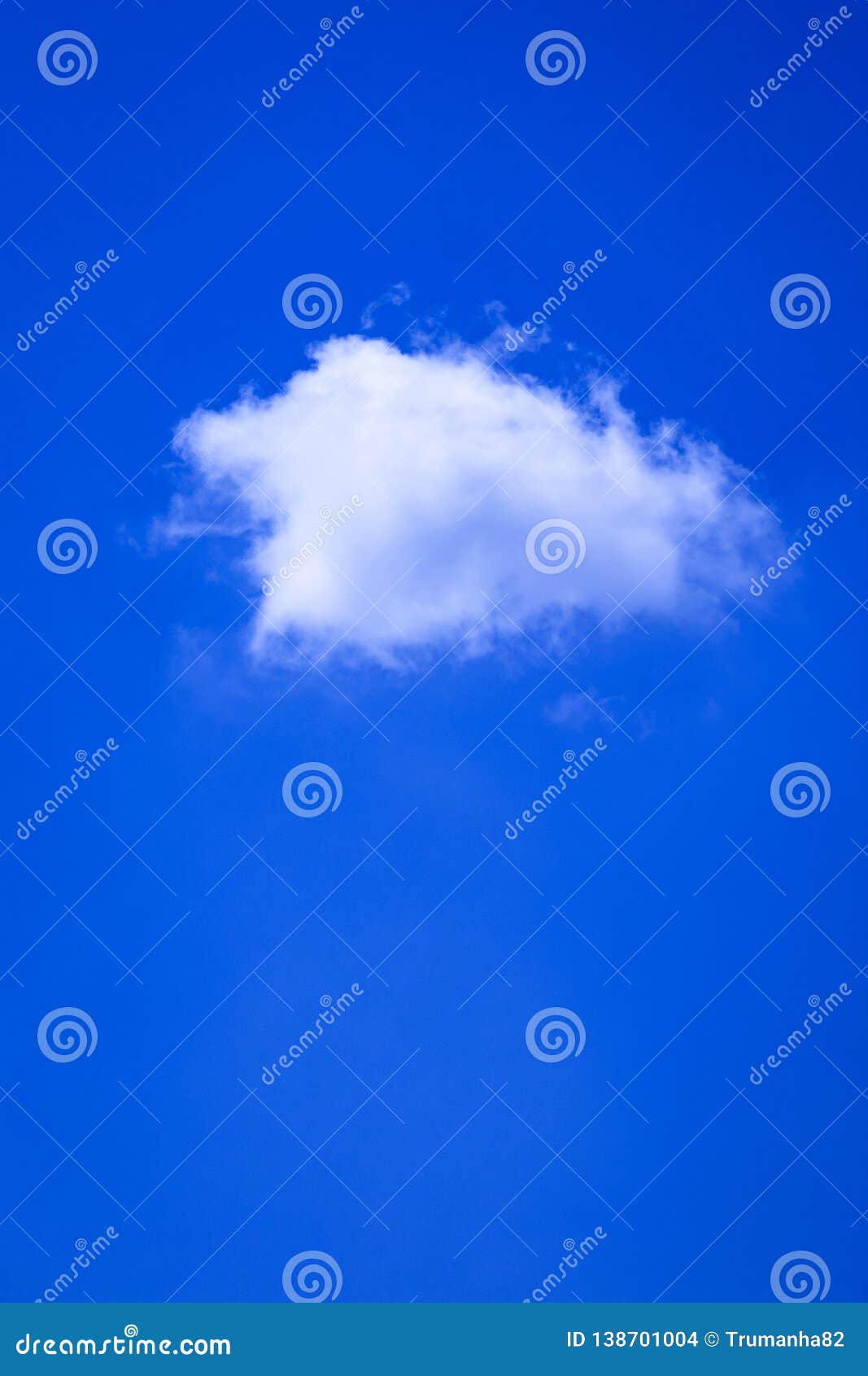One White Cloud in Blue Sky Stock Photo - Image of bright, atmosphere ...